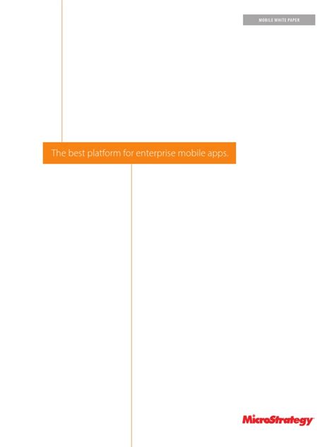 Microstrategy Mobile Thebestplatformforenterpriseapps Pdf Mobile App Business Intelligence