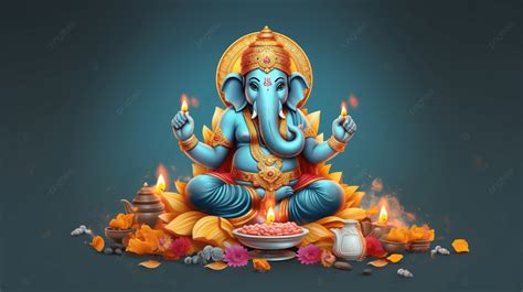 Vector Illustration Of Lord Ganesha For Happy Diwali Background Diwali Lights Festival