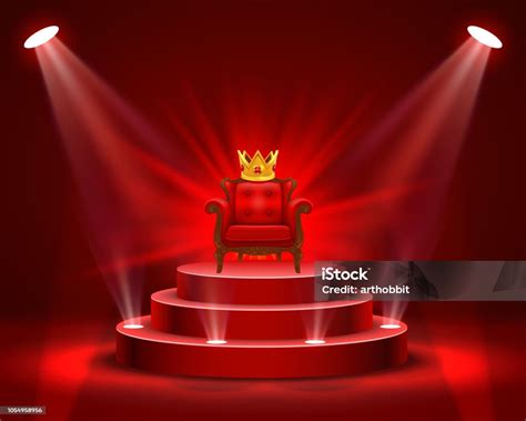 무대 조명 무대 연단 장면으로 시상식 레드 배경 벡터 일러스트 레이 션에 대 한 연단 1위에 대한 스톡 벡터 아트 및 기타 이미지 1위 3차원 형태
