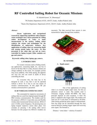 Iaetsd Rf Controlled Sailing Robot For Oceanic Missions Pdf Radio Control Hobbies Interests