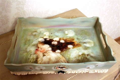 Поднос на подушке " Девочка в одуванчиках" в интернет-магазине на ...