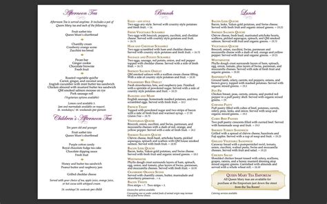 Menu At Queen Mary Tea Room And Restaurant Seattle Ne 55th St