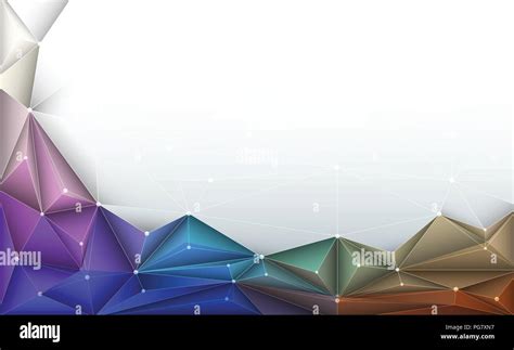 Vector 3d Illustration Geometric Polygon Line Triangle Pattern Shape With Molecule Structure