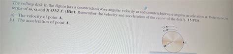 solved the rolling disk in the figure has a counterclockwise