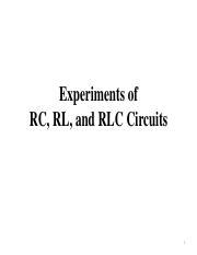 Experiments Of RC RL And RLC Circuits Pdf Experiments Of RC RL And RLC Circuits RC And RL