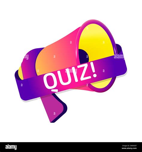 Quiz Banner Label Badge Icon With Megaphone Flat Design Stock Vector Quiz Banner Label Badge Icon With Megaphone Flat Design Stock Vector