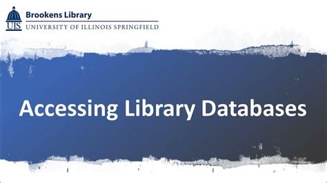 Accessing Library Databases Youtube