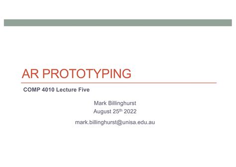 2022 Comp4010 Lecture5 Ar Prototyping Pdf