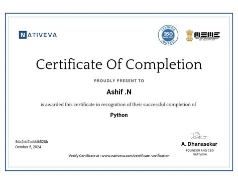 Ashif Ahammed On Linkedin Python Certification