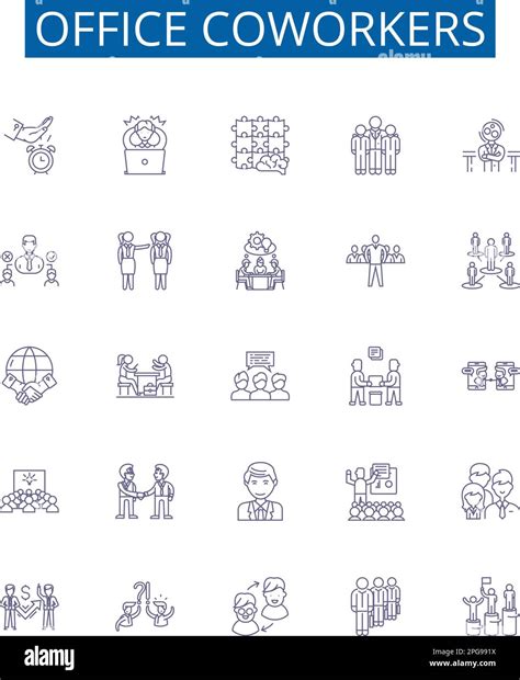 Office Coworkers Line Icons Signs Set Design Collection Of Colleagues Peers Staff Team