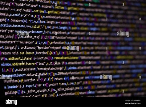 Software Source Code Programming Code Programming Code On Computer Screen Developer Working