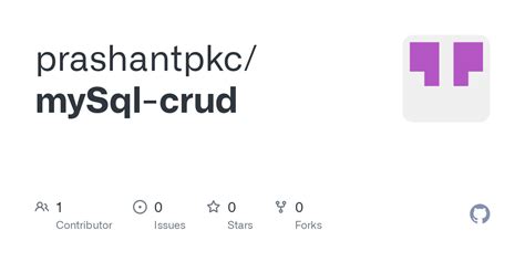 GitHub Prashantpkc MySql Crud