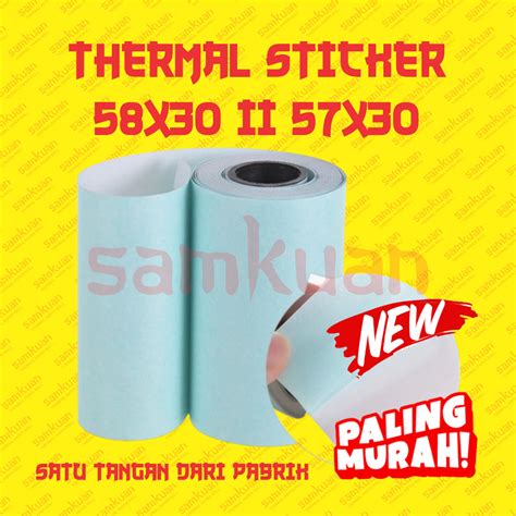 Jual Stiker Label 57x30 58x30 And Kertas Thermal Mini Printer Bluetooth 58mm Shopee Indonesia