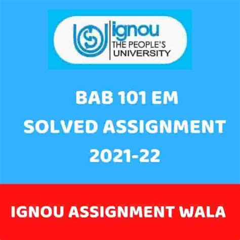 IGNOU BAB SOLVED ASSIGNMENT IGNOU Assignment Wala