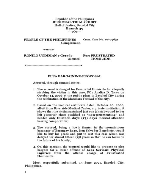 Proposal For Plea Bargaining Pdf Plea Bargain Crime And Violence