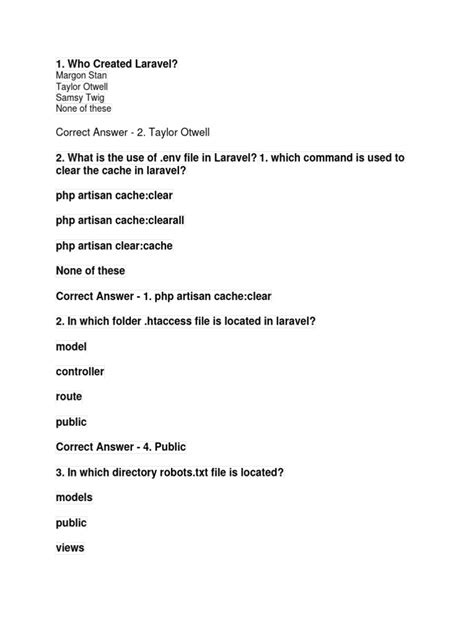 Mcq Laravel Pdf Php Software Design