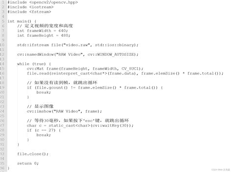 c opencv播放raw格式视频 raw视频打开 csdn博客