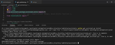 modulenotfounderror no module named assistants package · issue 12