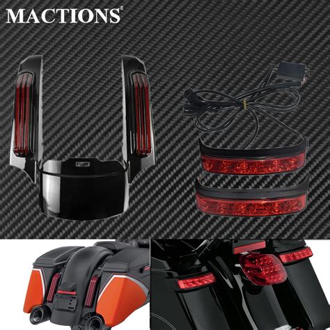 오토바이 Led 턴 신호 러닝 브레이크 라이트 리어 펜더 연장 근막 할리 투어링 글라이드로드 글라이드 2014 2020 Aliexpress