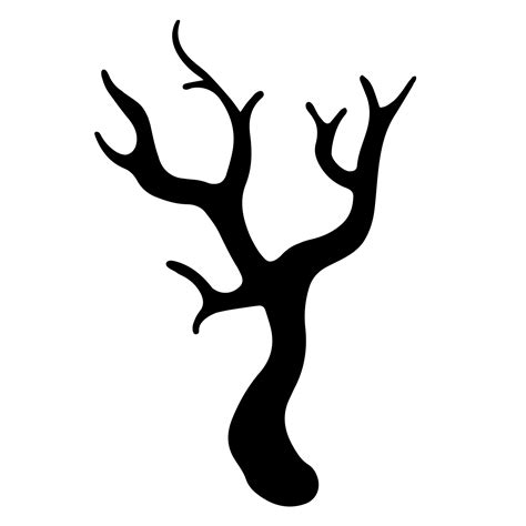 Dry Bare Tree Branch Vector Icon Black Silhouette Of Twigs Isolated On White Background Hand