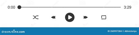 audio or video player loading bar with time slider play shuffle