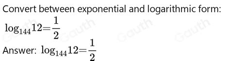 solved 10 points rewrite the exponential function 144 frac 1 2 12 in
