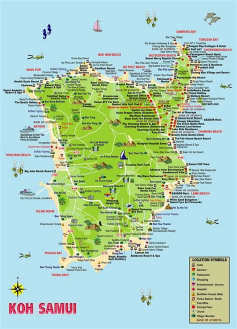 Koh Samui Island Thailand Map