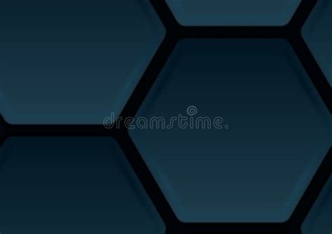 Dark Blue Hexagons Abstract Technology Geometric Background Stock Vector Illustration Of