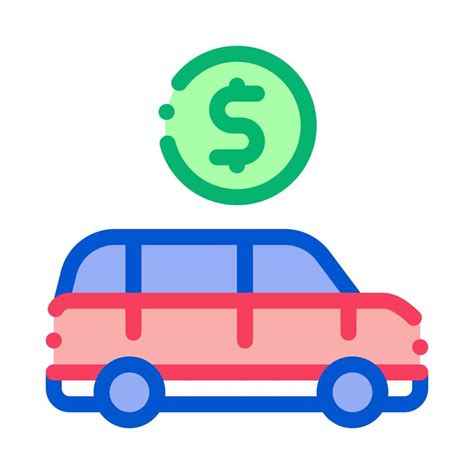 Car Dollar Coin Icon Vector Outline Illustration 17605248 Vector Art At