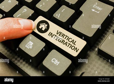 Hand Writing Sign Vertical Integration Word Written On Merger Of Companies At Different Stages