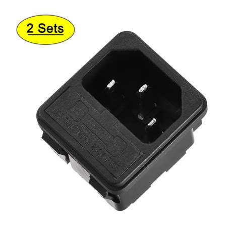 Unique Bargains Iec C14 Socket Male Inlet Connector Plug Power Socket