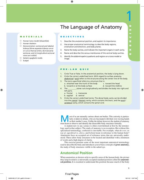 The Language Of Anatomy Exams Anatomy Docsity