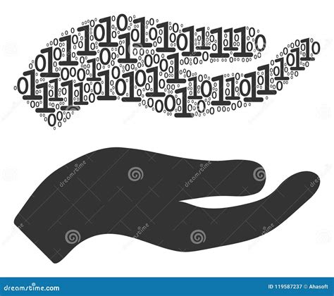 Hand Mosaic Of Binary Digits Stock Vector Illustration Of Composition