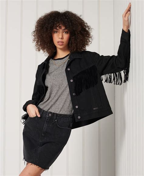 Chaqueta Casual Para Mujer Tassled Jacket Superdry 52102 Chaquetas