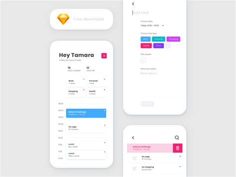 Todo List App Concept Freebie Download Sketch Resource Sketch Repo