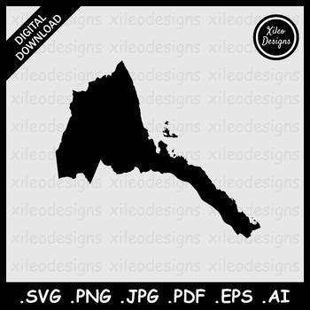 Eritrea Map SVG Eritrean Black Silhouette Vector PNG PDF EPS AI