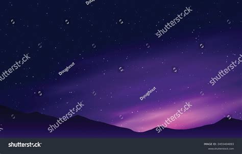 별이 빛나는 밤하늘 산 풍경 마법 스톡 벡터로열티 프리 2455404893 Shutterstock