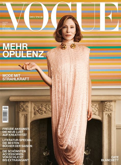 Cate Blanchett Poses Against The Artwork Of Bridget Riley As Vogue