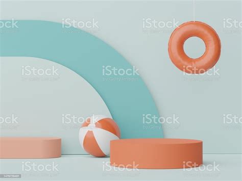3d 연단은 여름 개념으로 제품 프레젠테이션을 의미합니다 화장품 광고를위한 받침대 플랫폼 0명에 대한 스톡 사진 및 기타 이미지 Istock