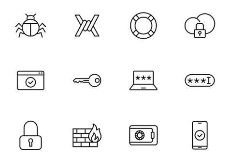 Vector Security Icons For Web Mobile And Print Vector Icon Set Ui Server Png And Vector With