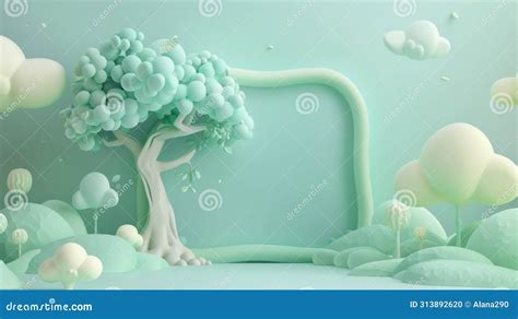 Beautiful Abstract D Cartoon Tree With Border Frame Stock Illustration Illustration Of Jungle