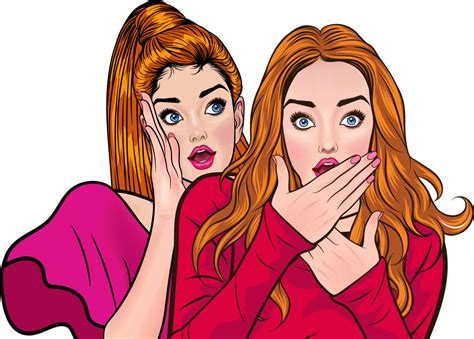 Pop Art Girl Covering Her Mouth In Shock At Juicy Gossip 57744107 Png