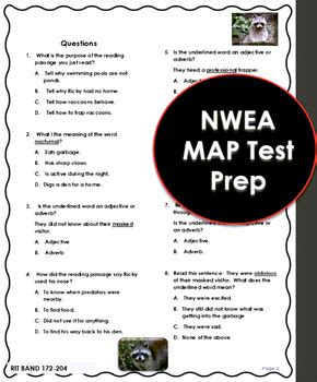 3rd Grade Nwea Map Reading Language Test Prep Practice Questions
