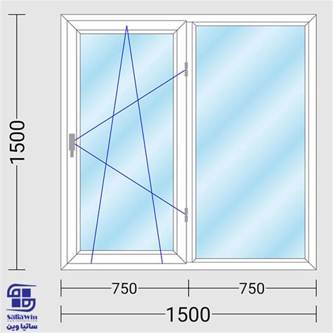 پنجره دو جداره Upvc دو حالته وین تک 150150 سانتیمتر ساتیا وین