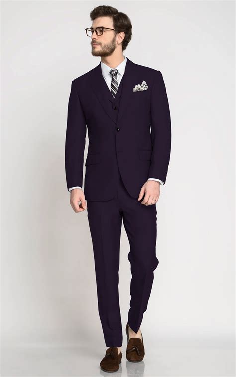 Deep Purple Wool Suit Ai Perfect Fits