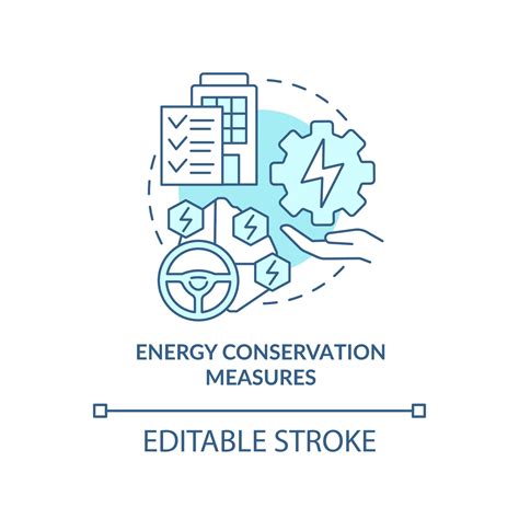 Energy Conservation Measures Turquoise Concept Icon Energy Resource