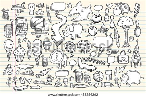 Notebook Doodle Clip Art Design Elements Stock Vector Royalty Free