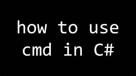How To Use Command Promt In C Windows Forms Youtube
