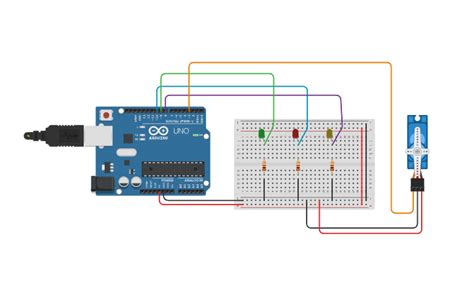 Circuit Design Encendido De Un Led Y Servomotor Con Bloques 1bs