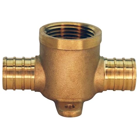 Apollo 3 4 In Brass Pex B Barb X Pex B Barb X Female Pipe Thread Drop Ear Tee Apxdet34 The